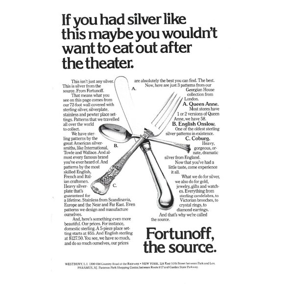 Art | Fortunoff Store Silver Flatware Queen Anne English Onslow 197s ...